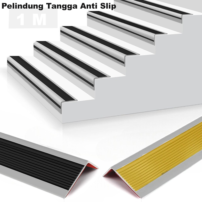 Jual 1Meter Lis Tangga Pengaman Anti Selip Karet PVC Type L 5cm Step ...