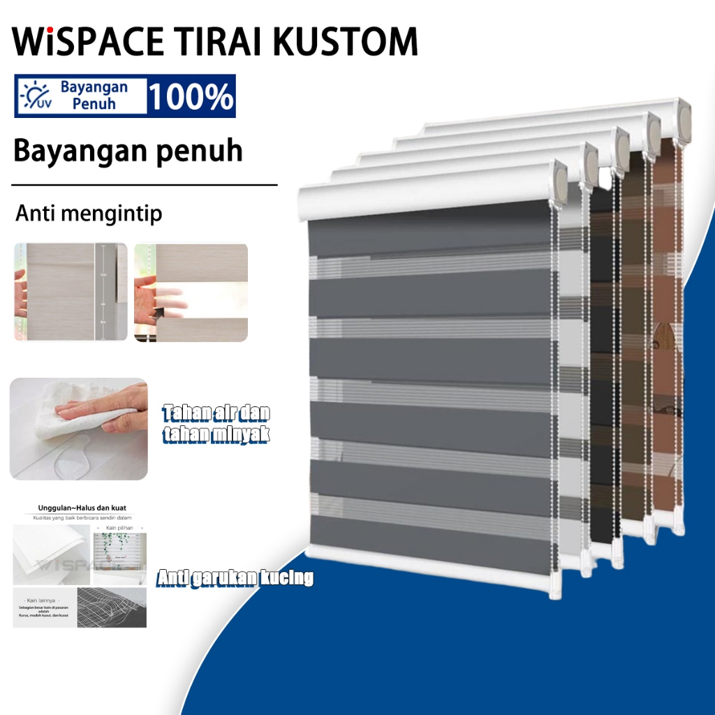Jual Roller Blind Zebra Tirai Zebra Roller Blind Jendela Blackout Blind ...