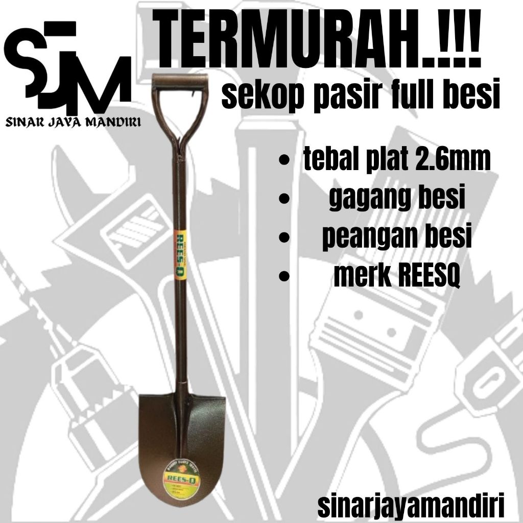 Jual SEKOP PASIR FULL BESI REESQ Shovel Gagang Kayu / Sekop pasir ...