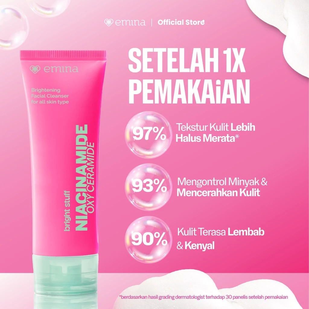 Jual NEW! Emina Bright Stuff Niacinamide Oxy Ceramide Brightening Face ...