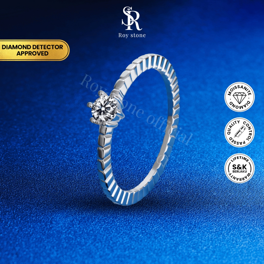 Jual RoyStone -Cincin Arabela Ring Moissanite Original Wanita Perhiasan ...