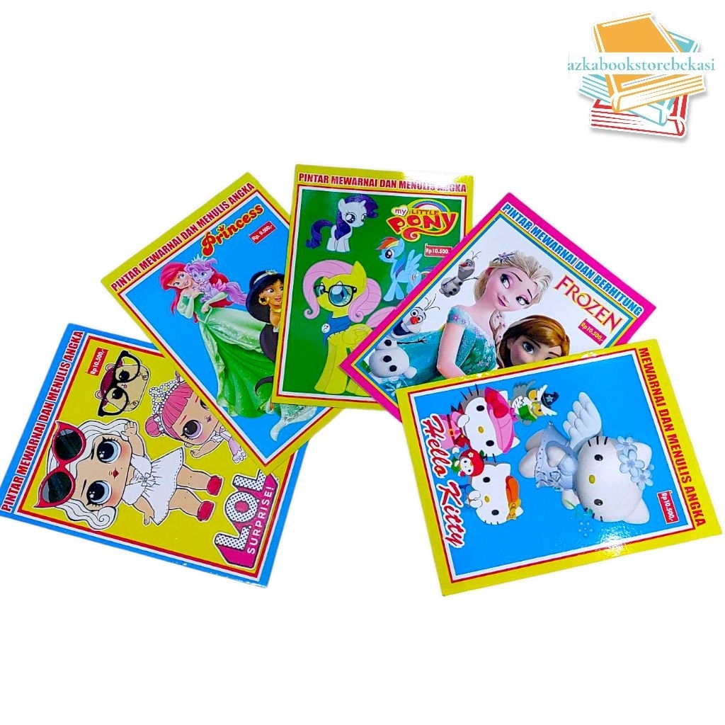 Jual Paket 5 Buku Mewarnai Gambar Random Untuk Anak Perempuan dan Laki ...