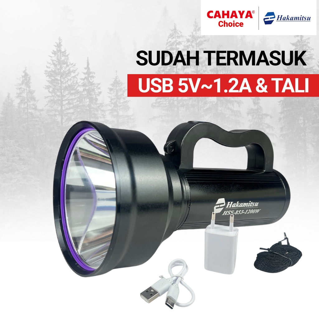 Jual CAHAYA - Senter LED Cas USB Type C / Tangan Senter Genggam Jarak ...