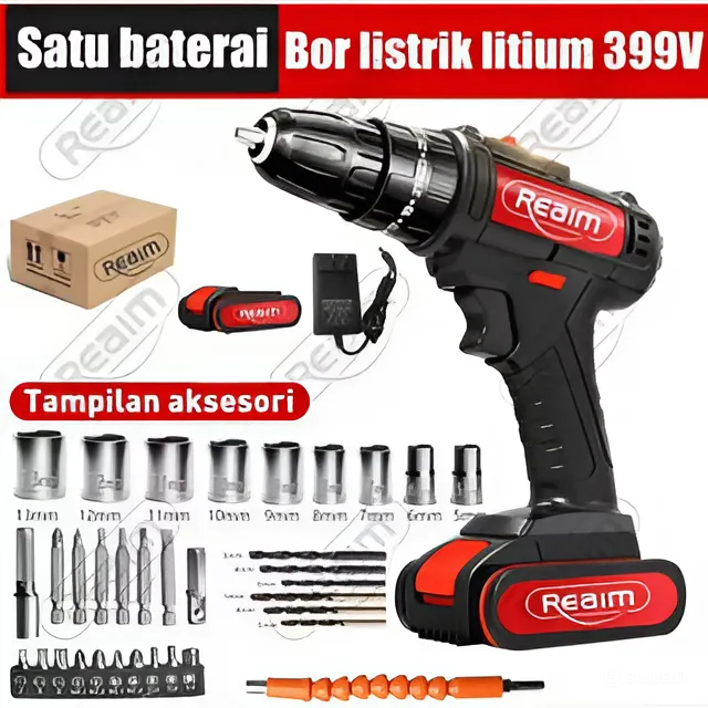 Jual Mesin Bor Baterai 399 Volt Impact Drill Original Bor Listrik Bor ...