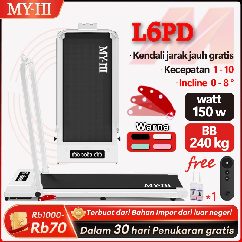 Jual TUNG2_ MY-HI Treadmill portable putih BB 380kg Treadmill Elektrik ...