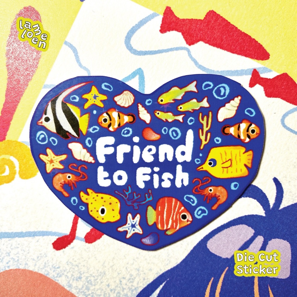 Jual Lameloen's Fish Tank Friends - Friend to Fish Diecut Sticker ...