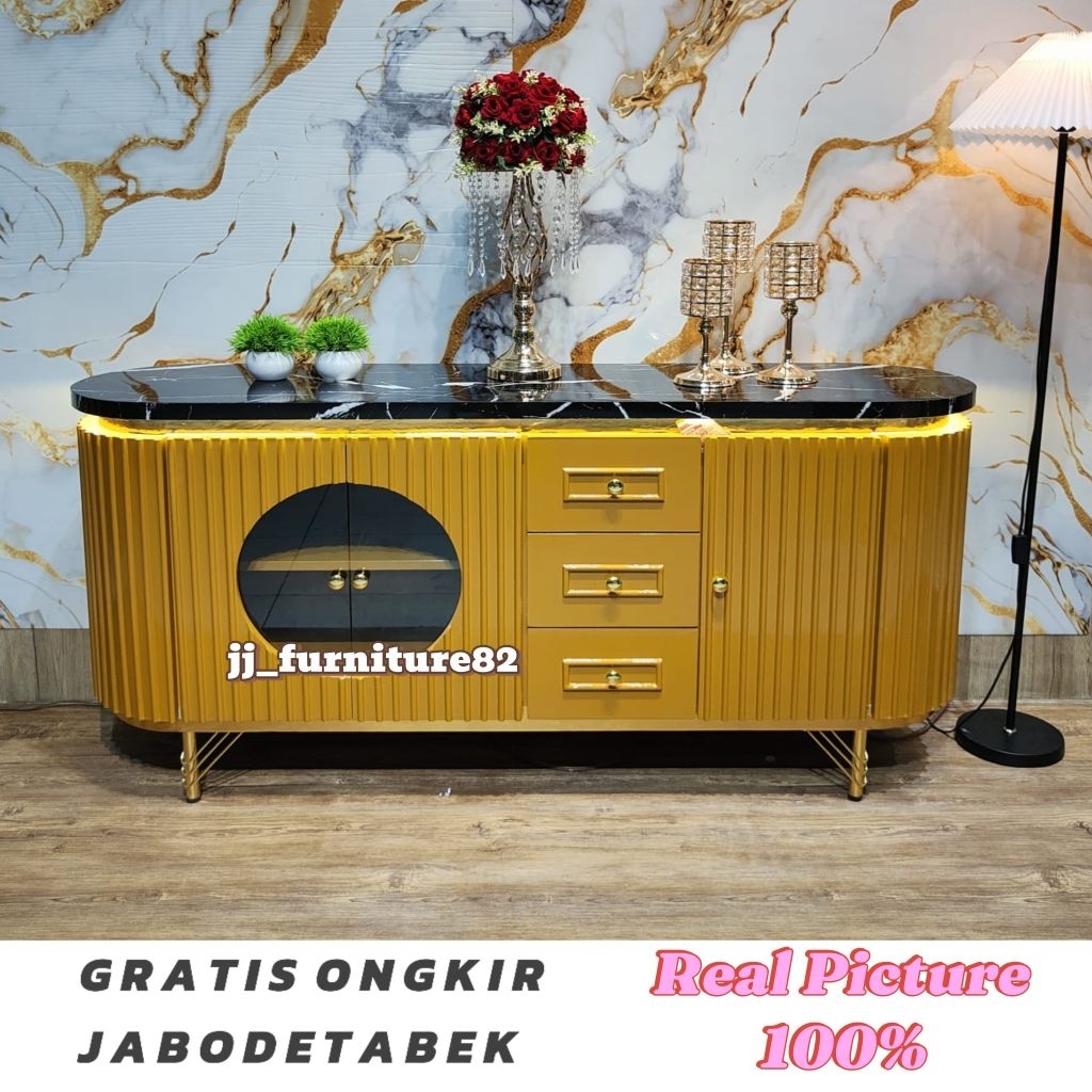 Jual Buffet TV Oval Premium LED/Meja TV Minimalist FREE PENGIRIMAN ...