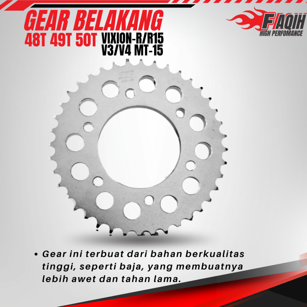 Jual Gear Belakang 428 Yamaha R15 VVA / V3 MT 15 XSR 155 Vixion R - 51T | Shopee Indonesia