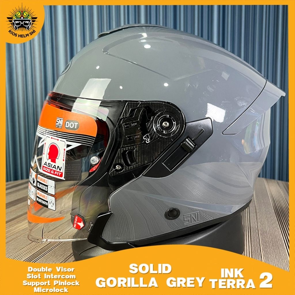 Jual Helm INK Terra 2 Half Face Double Visor lengkap spoiler | Shopee ...