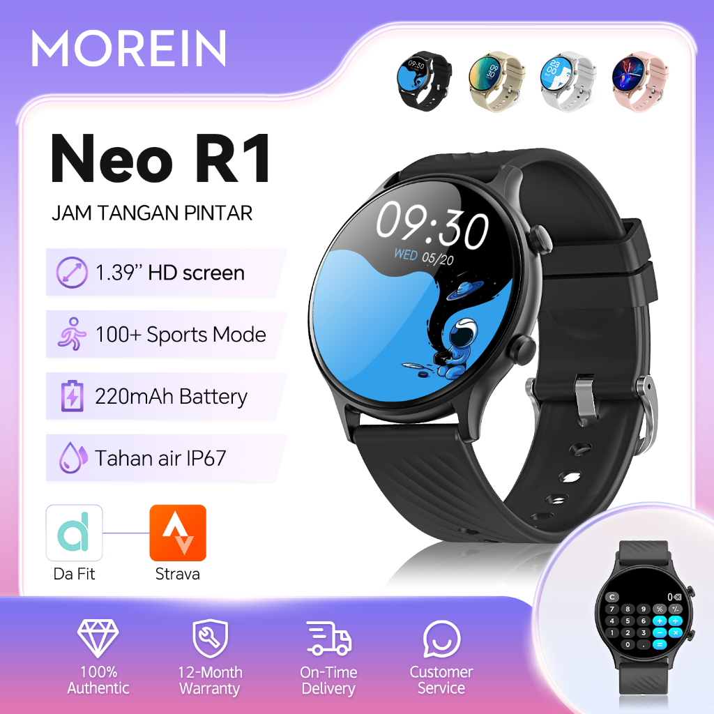 Jual Morein Jam Smartwatch Neo R1 1,39” Layar Sentuh IP68 Waterproof ...