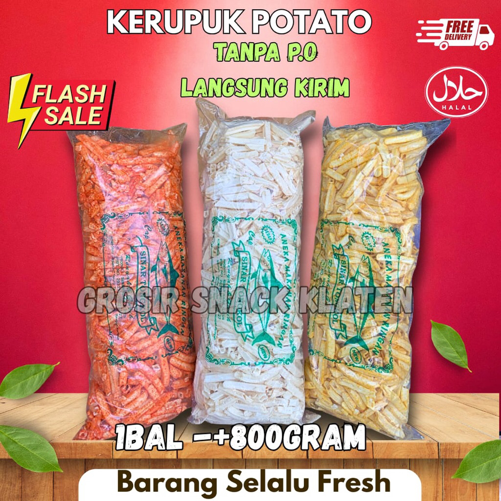 Jual kerupuk potato1ball/kerupuk potato kentang /kerupuk potato/potato ...