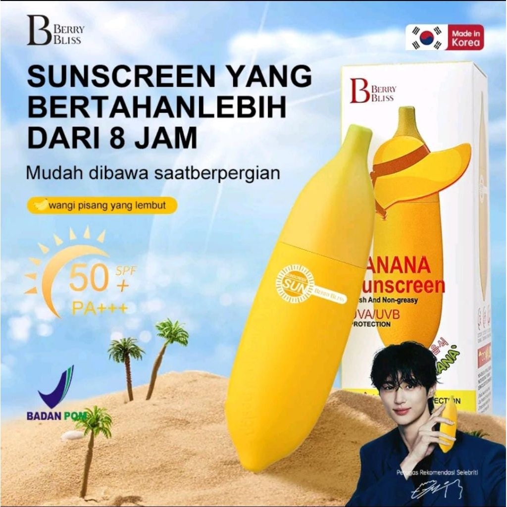 Jual BERRY BLISS Banana Sunscreen Fresh And Non-Greasy UVA/UVB ...