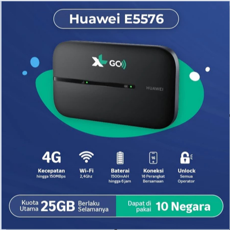 Jual Huawei Modem Mifi 4G E5576 XL - Modem LTE Unlock Gratis XL GO IZI 25GB - Garansi Resmi ...