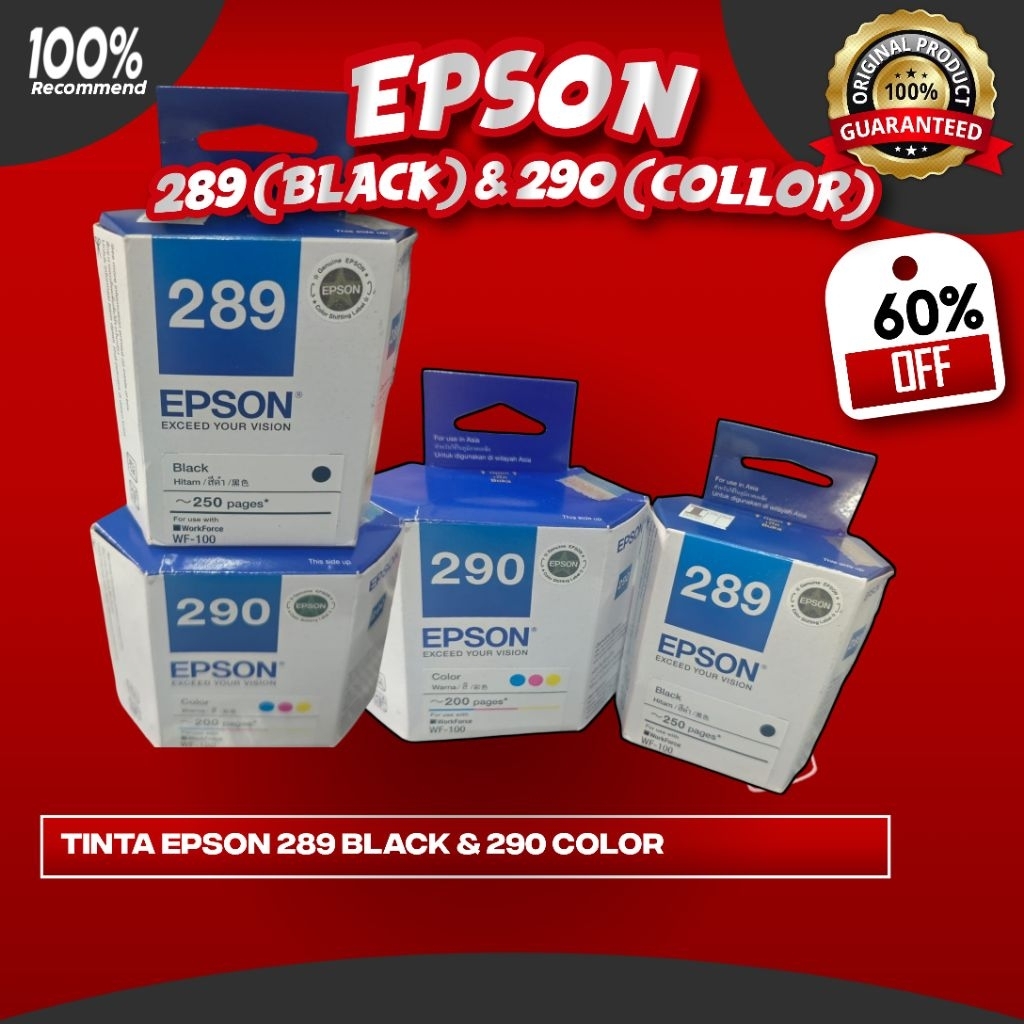Jual tinta Epson 289 black 290 color original | Shopee Indonesia