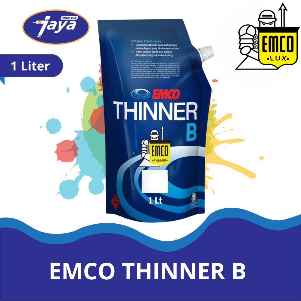 Jual EMCO Thinner B 1 Liter untuk Cat Kayu Besi Thiner Tinner Tiner Pengencer Cat Kemasan Pouch ...