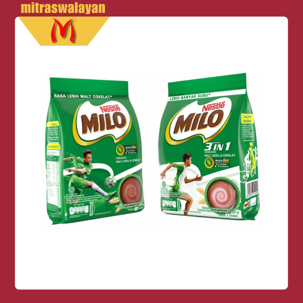 Jual Susu MILO Activ-Go & MILO 3 IN 1 Kemasan 300 gr | Shopee Indonesia