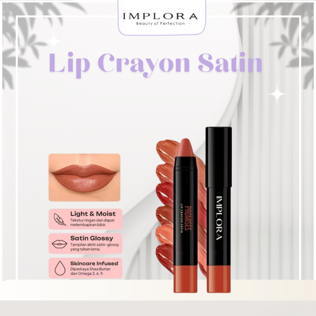Jual Implora Lip Crayon Satin | lip satin crayon | Shopee Indonesia