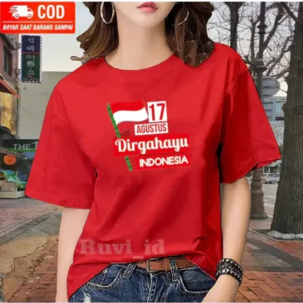 Jual Baju Kaos Kemerdekaan Wanita Dirgahayu Indonesia / Kaos Kemerdekaan /Atasan Wanita 17 ...