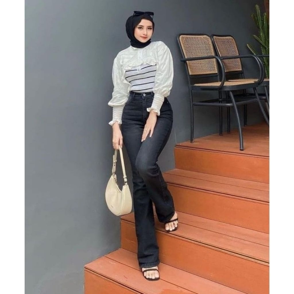 Jual Cutbray Jeans Wanita Highwaist Retro 114 strecy premium celana ...