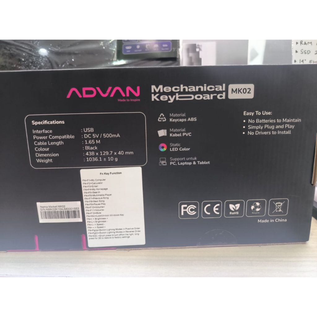 Jual KEYBOARD GAMING MECHANICAL ADVAN MK02 GAMING KEYBOARD RAINBOW ...
