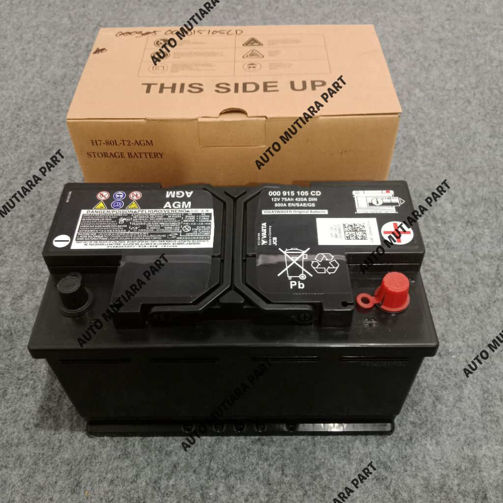 Jual Aki Accu Battery Original VW AUDI PORSCHE 75AH 800A 12V Accu Battery VW AUDI PORSCHE ...