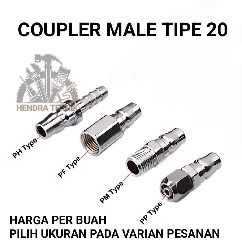 Jual COUPLER MALE 1/4" KOPLER QUICK COUPLING SAMBUNGAN ANGIN KOMPRESOR ...