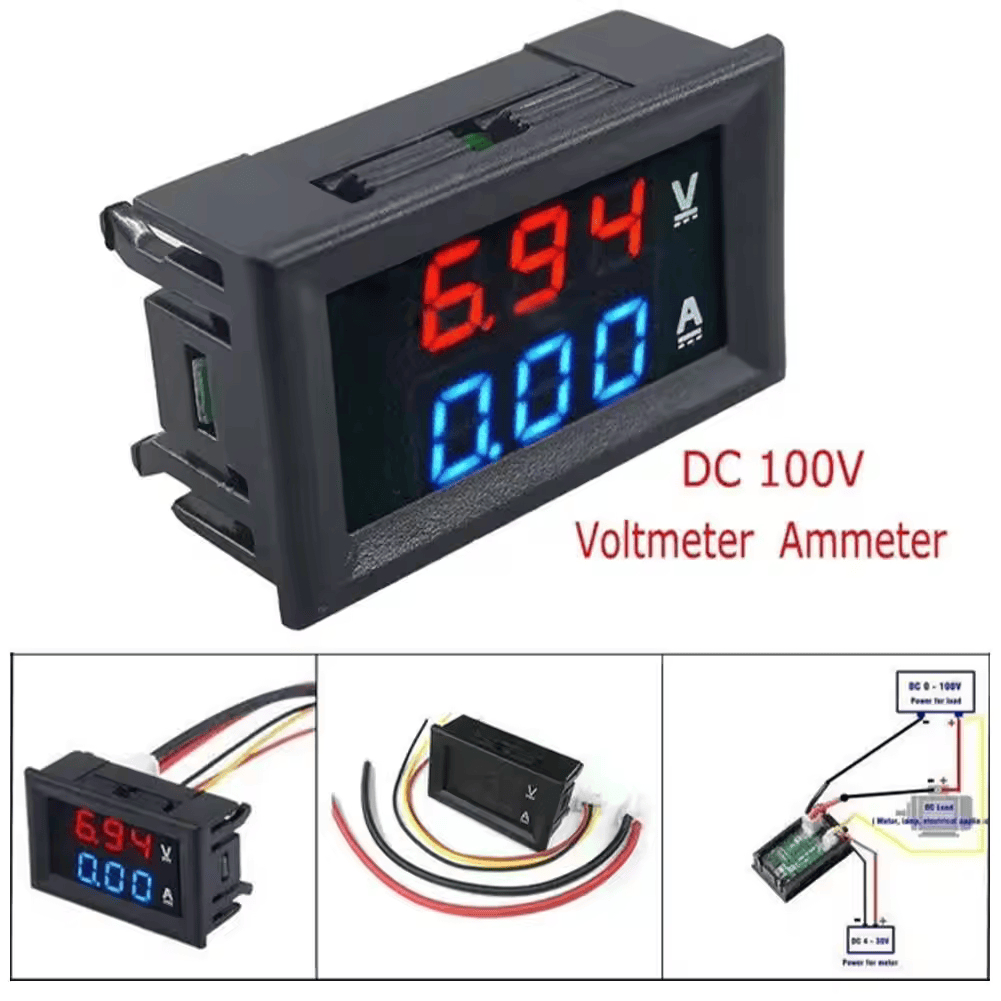 Jual Voltmeter Ammeter Digital DC 50A 100A Volt Meter Ampere Meter Alat Ukur Arus Listrik ...