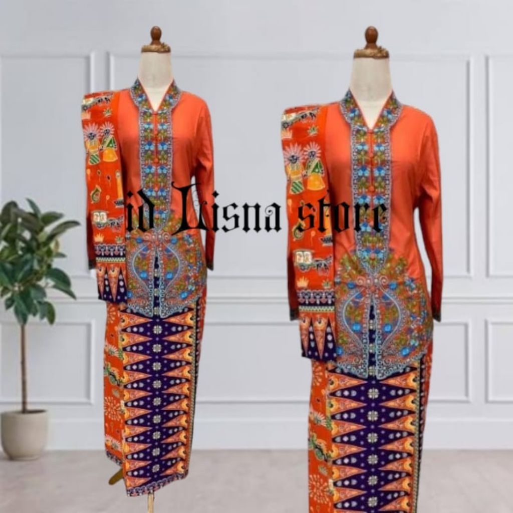 Jual Setelan Kebaya Encim Katun Toyobo Sulam Bordir Warna Free ...