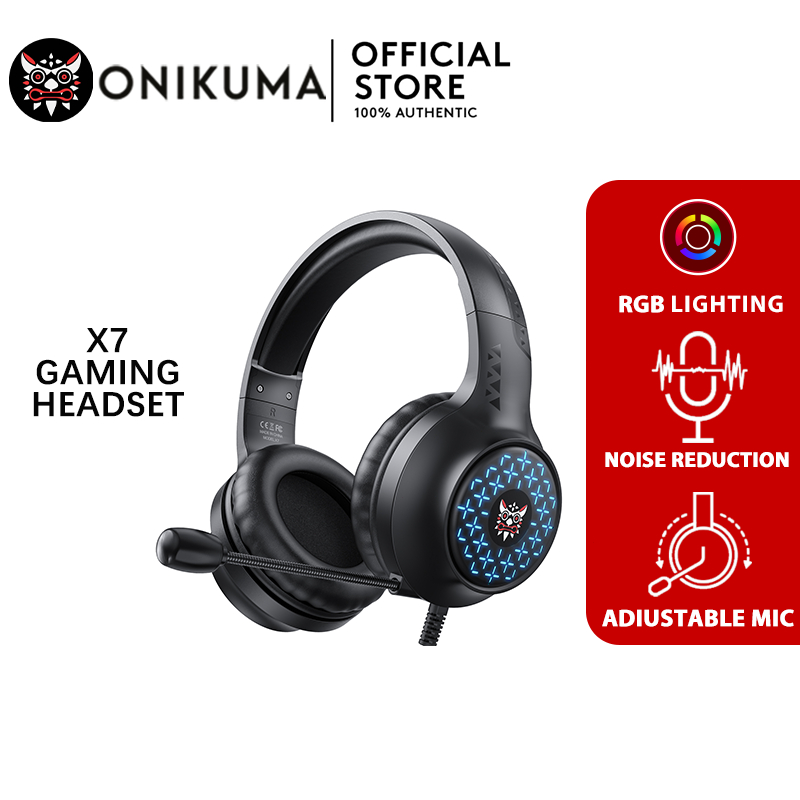 Jual ONIKUMA X7 Pro Black headphone handset gaming microphone wireless ...