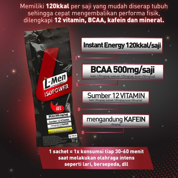 Jual L-Men Isopower Gel Lemonboozt 35gr | Shopee Indonesia