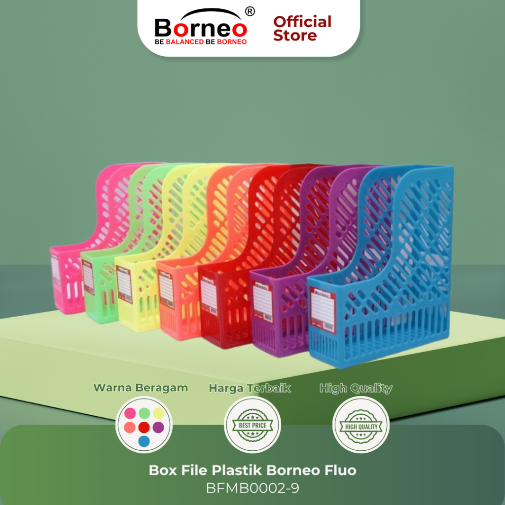 Jual 1 Pcs Borneo Box File Plastik Folio - Fluo | Shopee Indonesia
