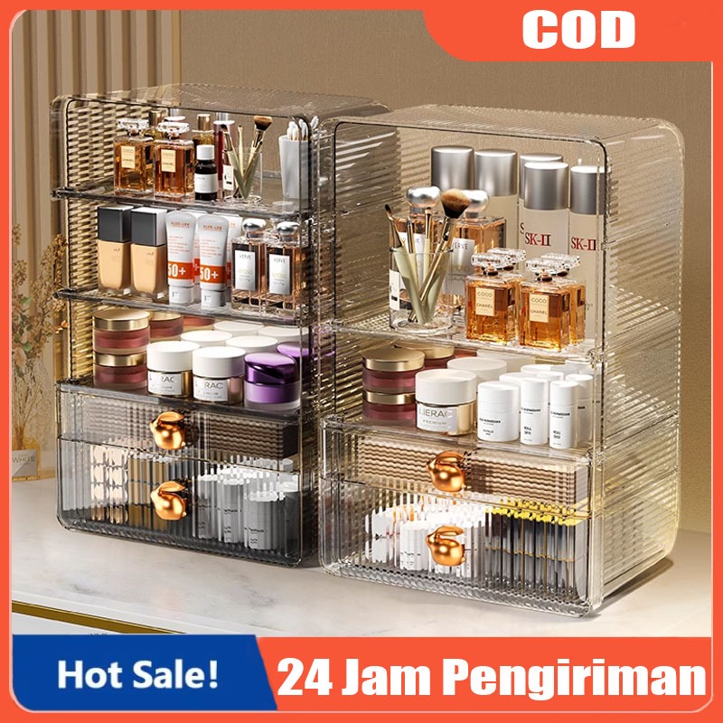 Jual Tempat Penyimpanan Dengan Penutup / Rak Kosmetik Akrilik ...