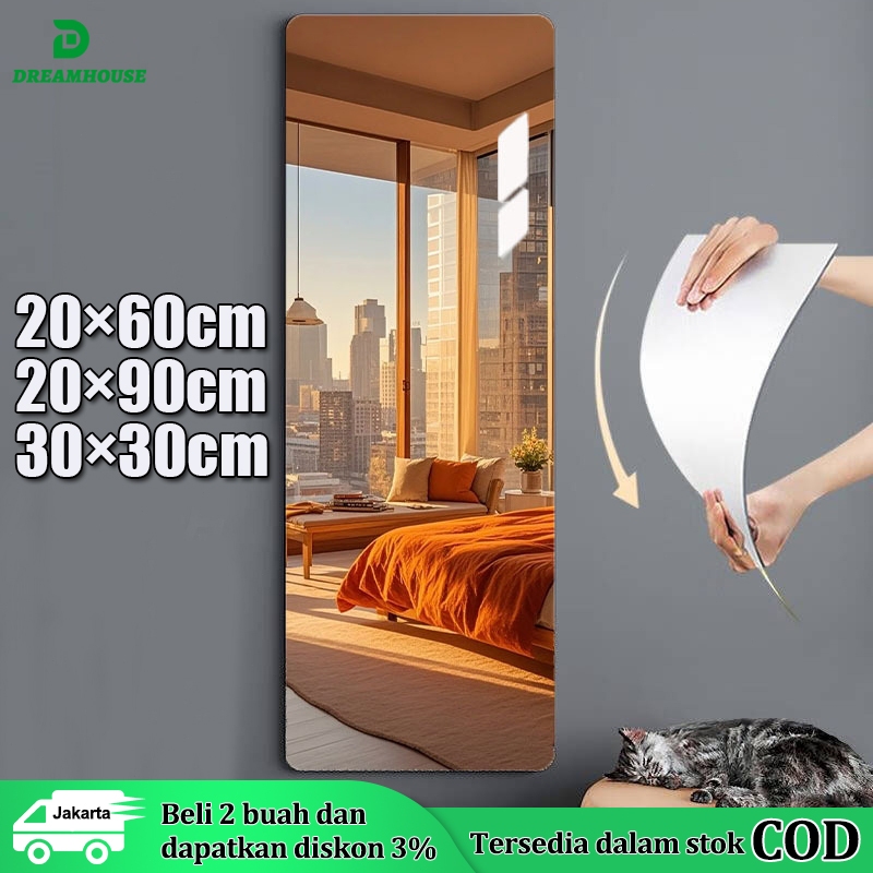 Jual 50X200CM Mirror Stiker Dinding /Sticker Tempel / Cermin Tempel ...