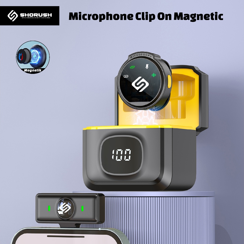 Jual Shorush J6 Single Wireless Microphone Magnetic Clip On Mic ...