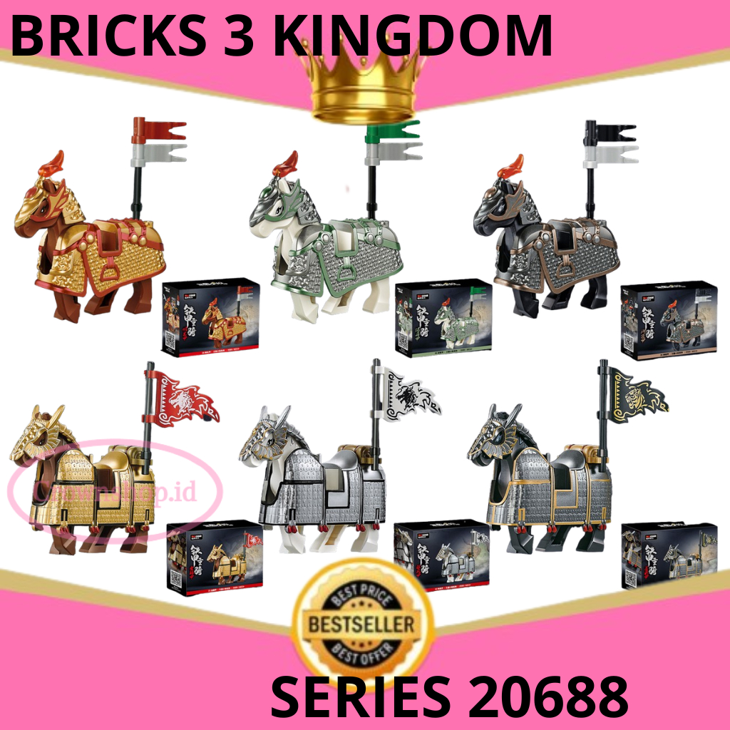 Jual BRICKS THREE KINGDOM WARHORSE 20688 01 - 06 BRICK BLOCK SERIES ...