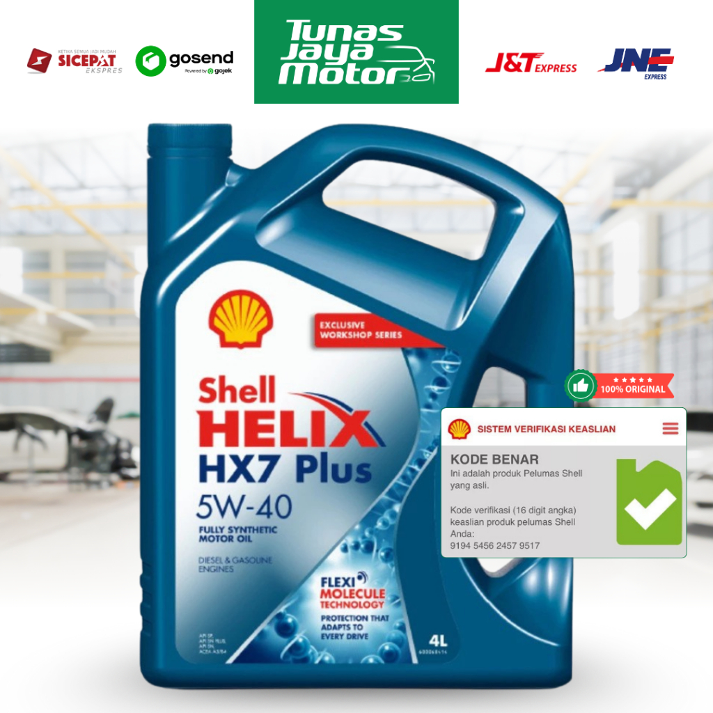 Jual Oli Mesin Mobil Shell Helix HX7 Plus 5W-40 4 Liter | Shopee Indonesia