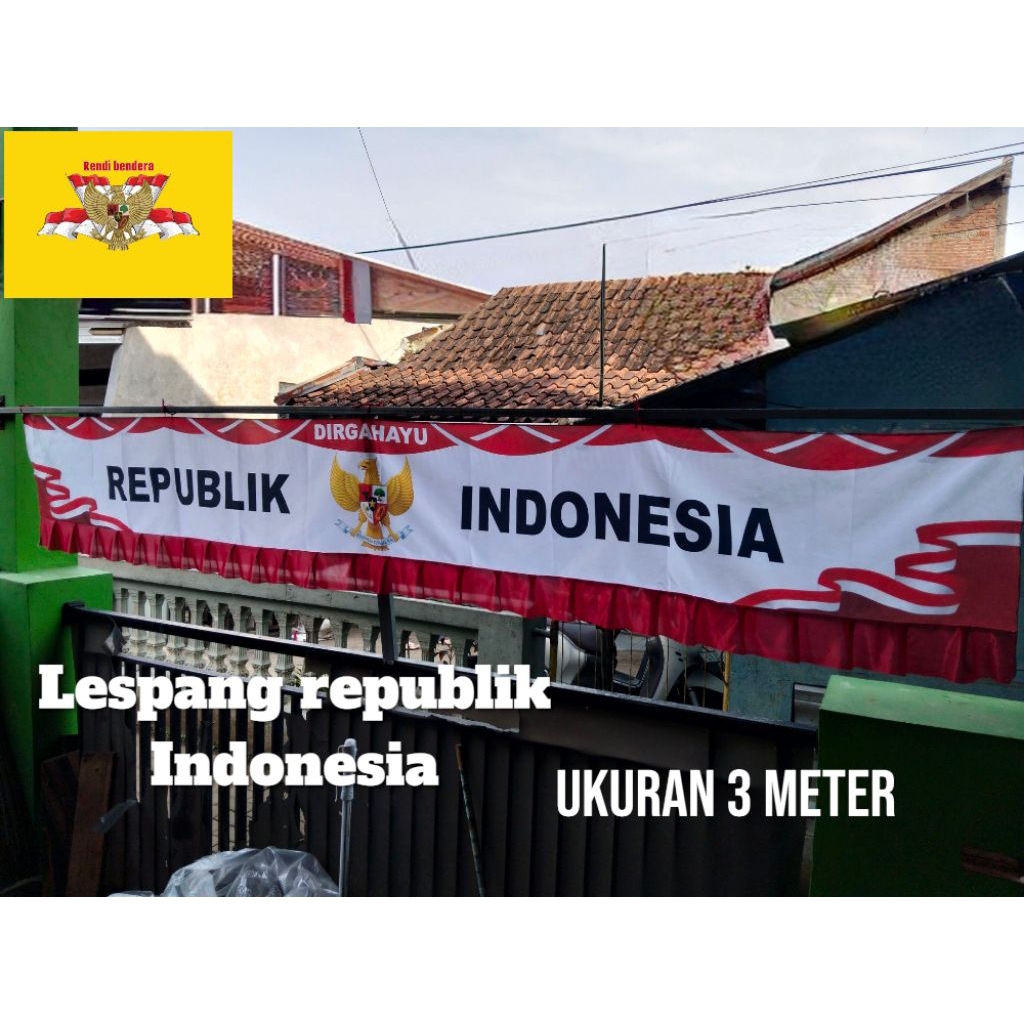 Jual bendera merah putih lespang/gapura rempel ukuran 3 meter dan 4 ...