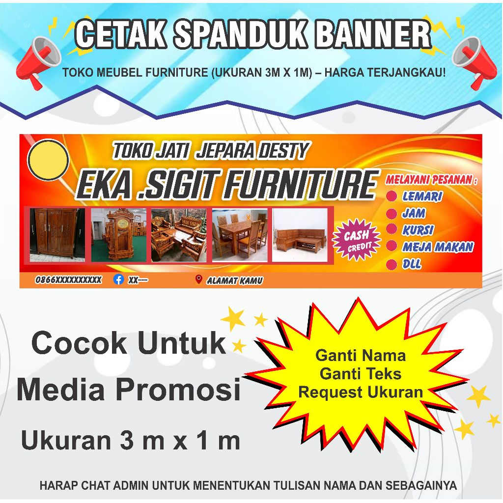 Jual Cetak Spanduk Banner Toko Meubel Furniture (Ukuran 3m x 1m ...