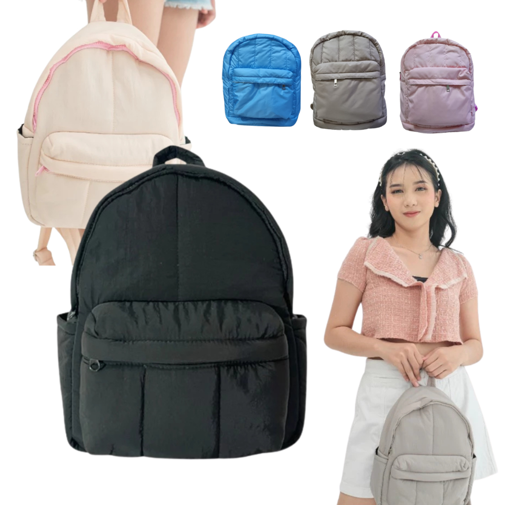 Jual FDG_ (BIG SIZE) RANSEL PUFFY VIOLINE - TAS RANSEL WANITA TAS MINI ...