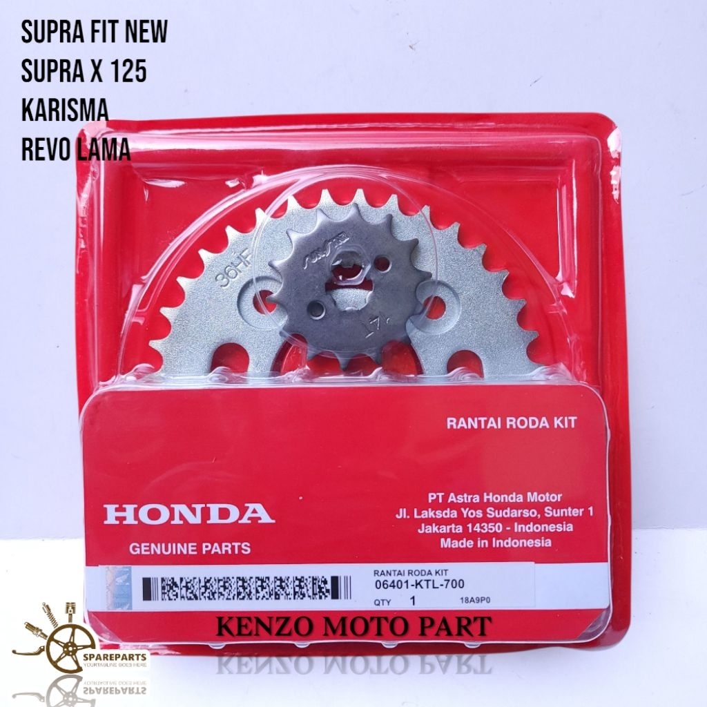 Jual 1 Set Gear Ranta KTL-700 Honda, Supra X 125, Supra Fit New, Karisma, Revo Karbu Rantai Roda ...