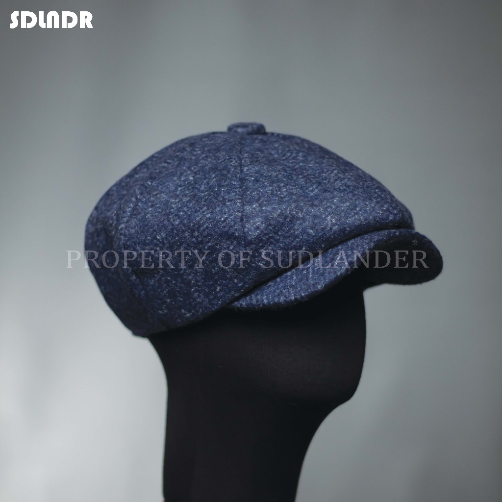 Jual Sudlander Newsboy hat Topi baret Mafia Warna Navy Herringbone ...