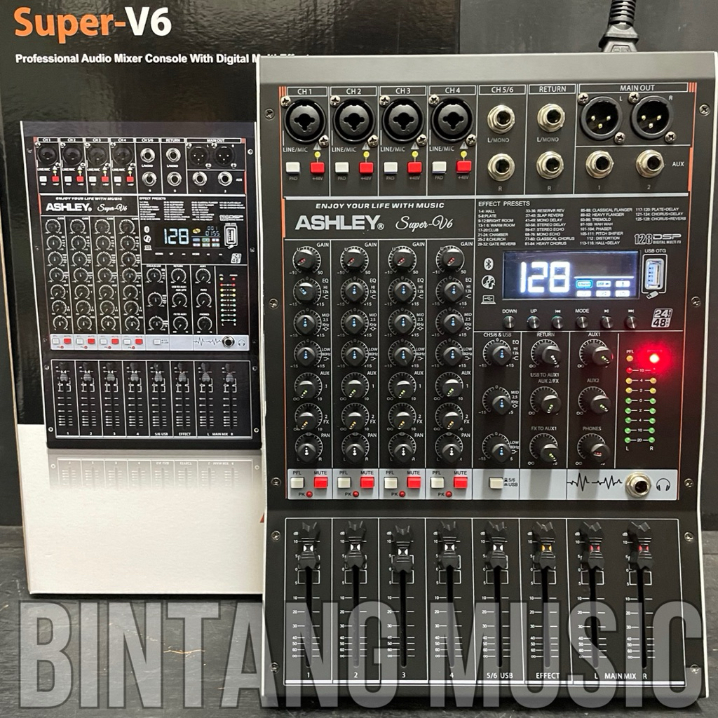 Jual mixer Ashley super V6 Original 6 channel 128 dsp bluetooth New Produk | Shopee Indonesia