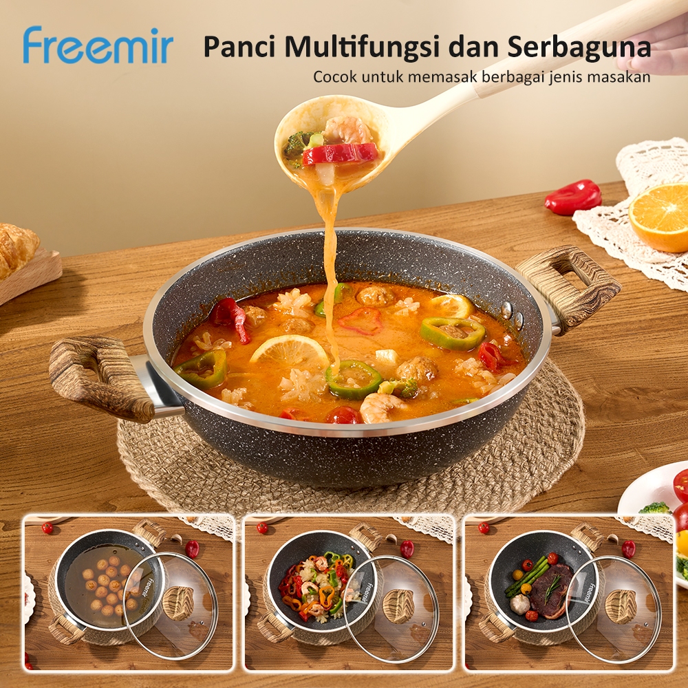 Jual Special freemir Wajan Panci Penggorengan Hitam Granit Anti lengket ...