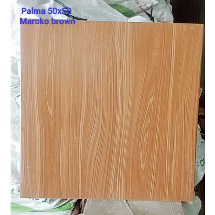 Jual KERAMIK LANTAI 50x50 - motif kayu matt - palma maroko brown | Shopee Indonesia