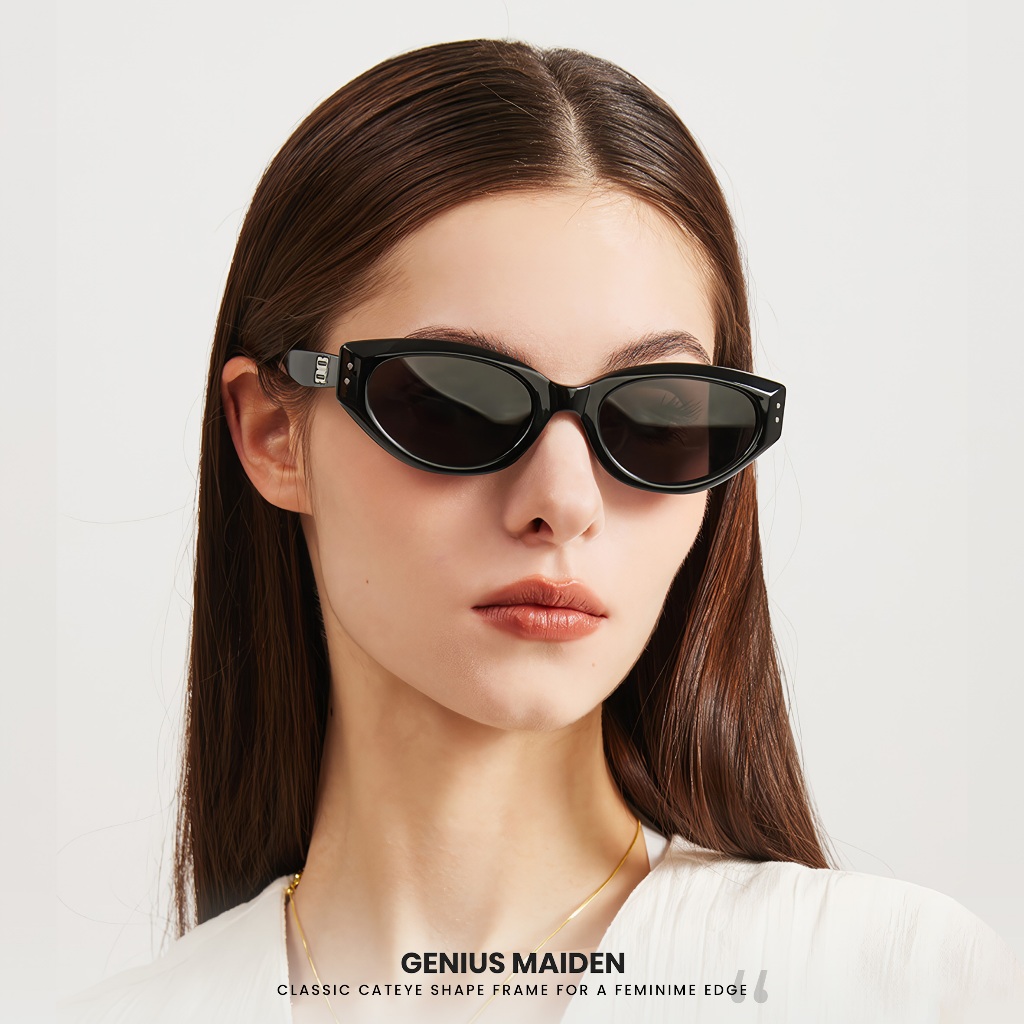 Jual Genius Maiden Kacamata Hitam Cat Eye Sunglasses Fashion Korea Pria ...