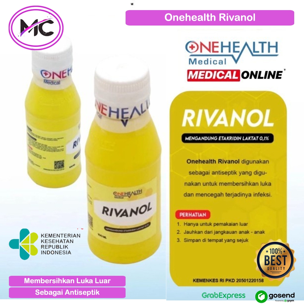 Jual Rivanol Cairan Antiseptik Pembersih Luka Onehealth Rivanol ...