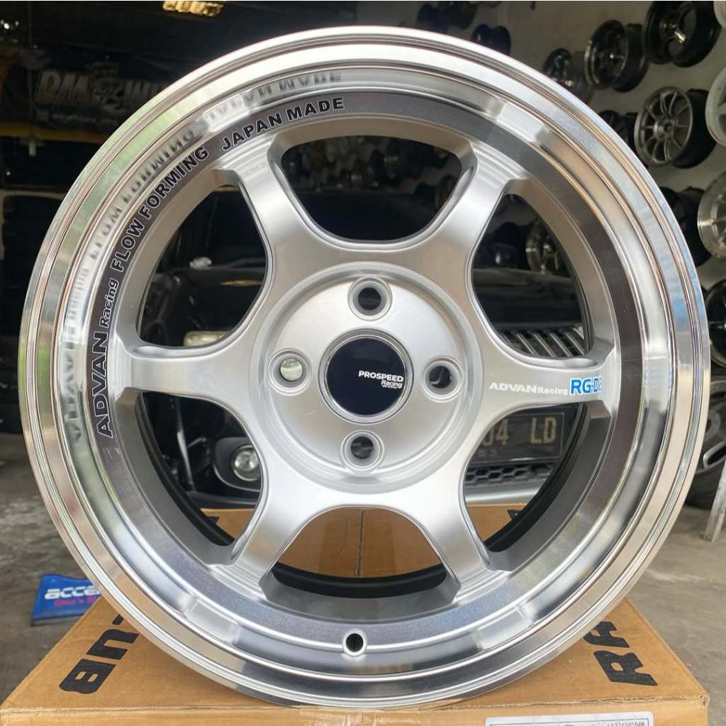Jual Velg Advan RGD2 Ring 15 Lebar 6.5 Et 38 Pcd 4x100 Warna Hyper Silver Mirror Lip Polish ...