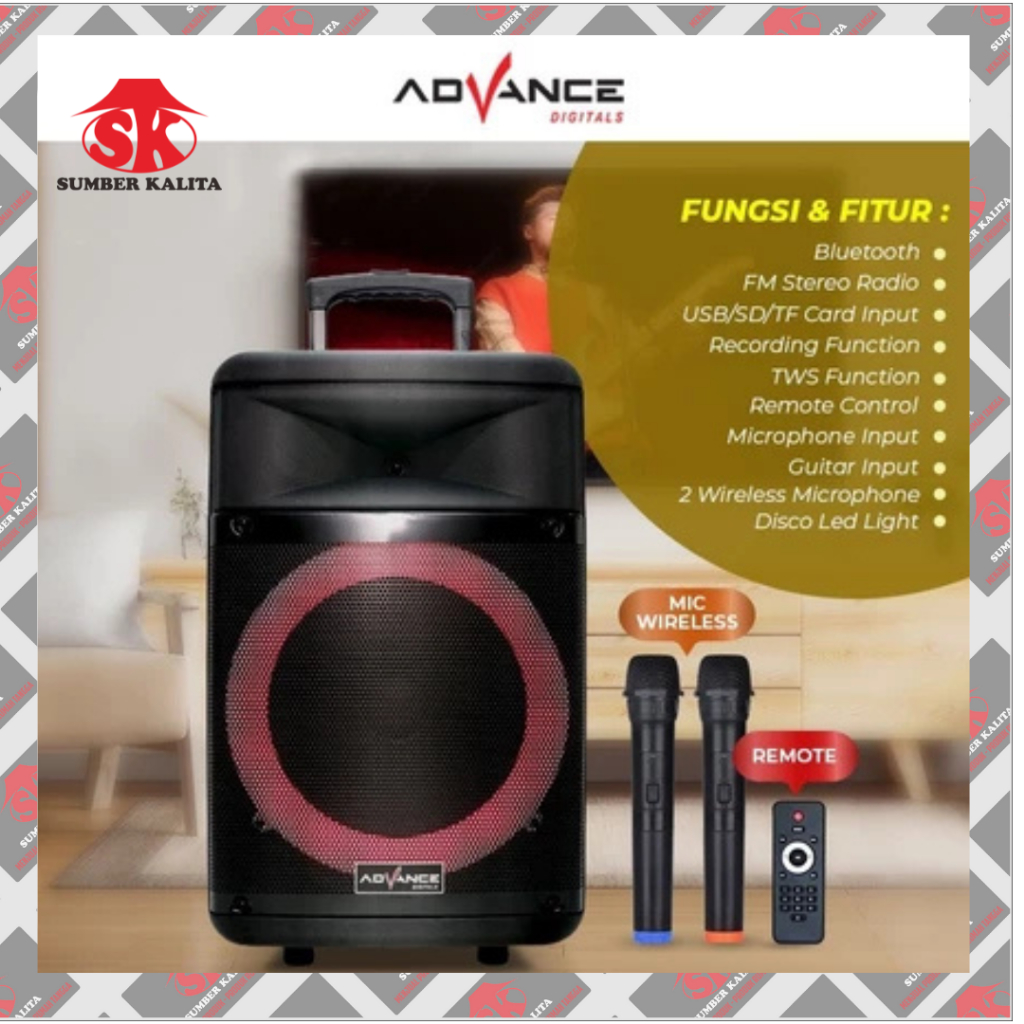 Jual Advance K1212-A Speaker Meeting Portable bluetooth tws bisa untuk alat musik free micrphone ...