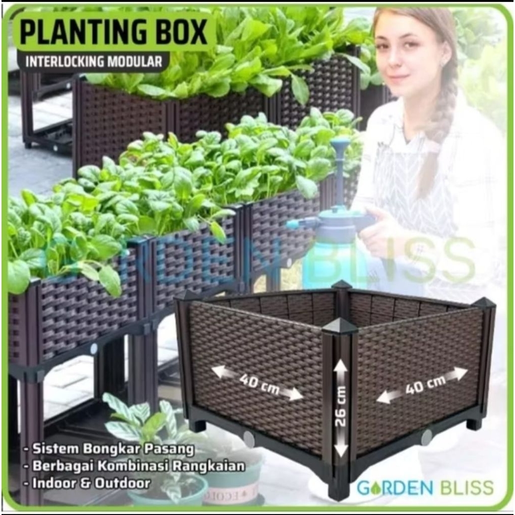 Jual Planter box bak tanaman plastik 40x40x22cm | Shopee Indonesia