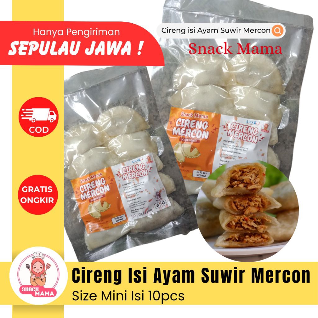 Jual Snack Mama - Cireng Isi Ayam Suwir Mercon Size Mini Isi 10pcs ...